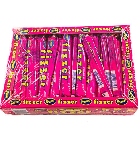 72 STRAWBERRY FIZZERS CHEWY PINK LOLLIES FIZZER CANDY BUFFET KIDS PARTY ...