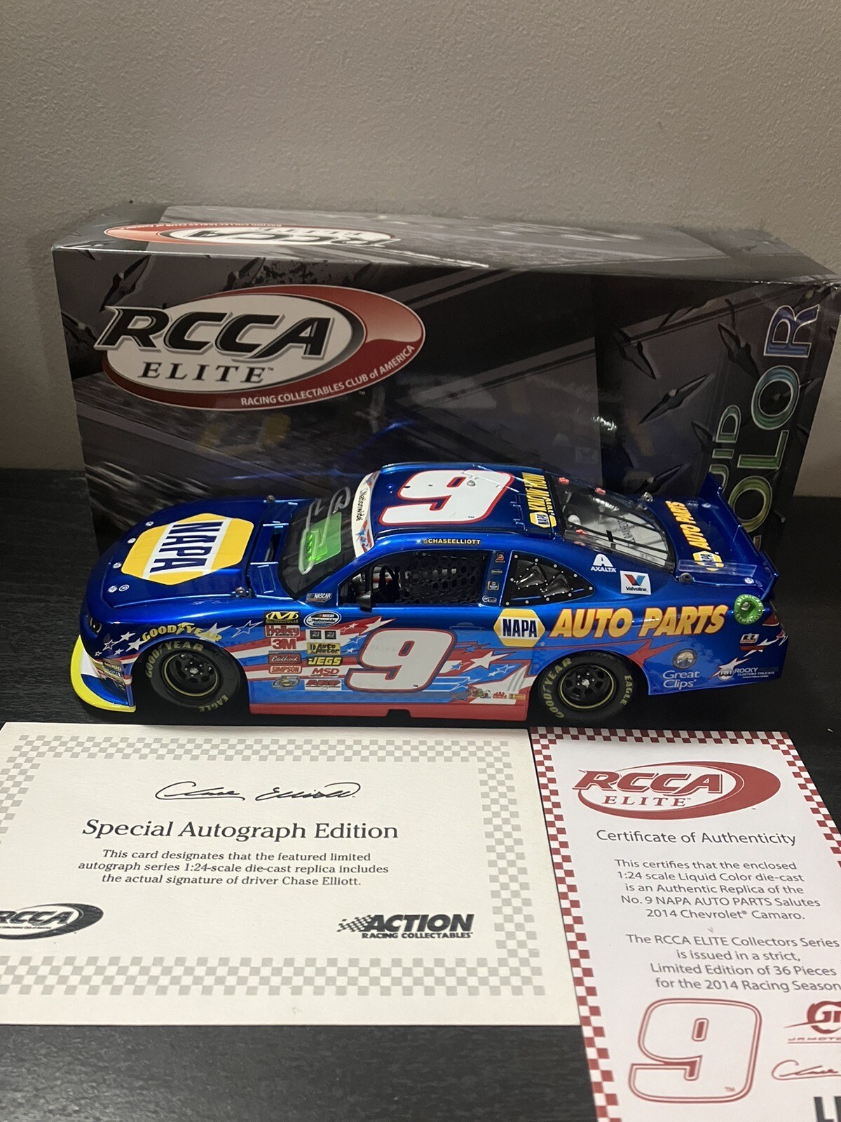RARE! SIGNED! 2014 CHASE ELLIOTT LIQUID COLOR ELITE NAPA AMERICAN ...