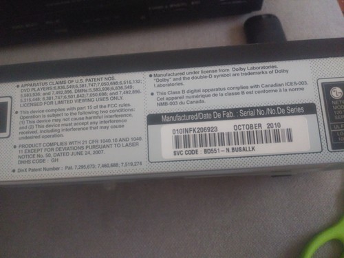 LG BD530 Blu-Ray Player tested & working see video for disc tray ...