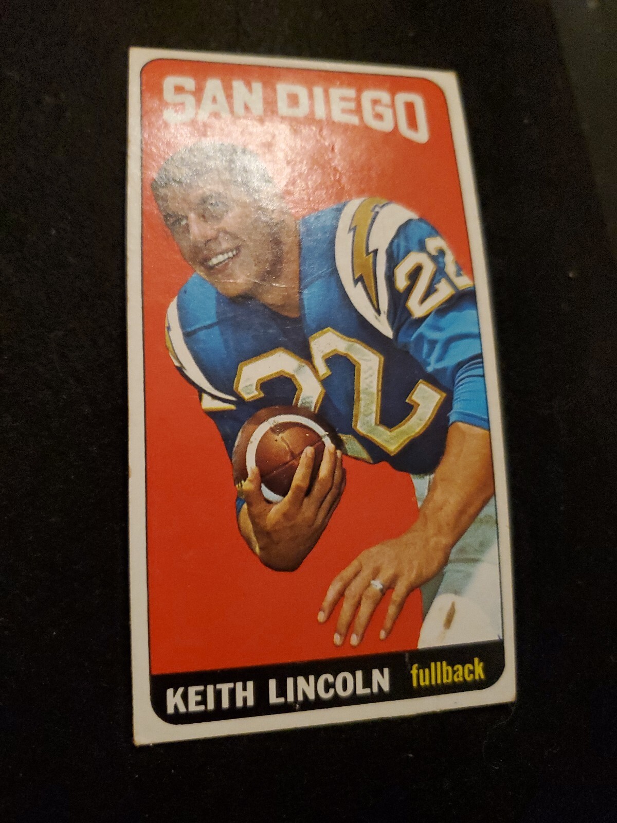 1965 Topps Football Card #165 Keith Lincoln-San Diego Chargers. No ...