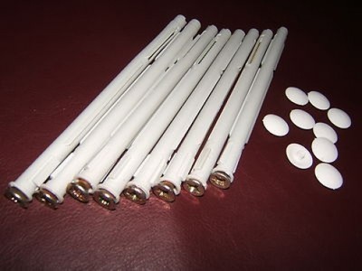8 x UNIVERSAL FRA006 UPVC NYLON WINDOW FRAME ANCHORS FIXING SCREW CAPS ...
