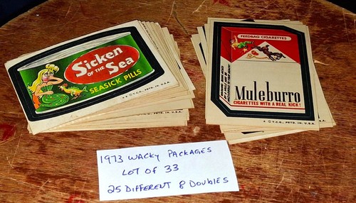 🔥1973 WACKY PACKAGES LOT OF 33) 25 DIFFERENT STICKER CARDS SERIES 5 ...