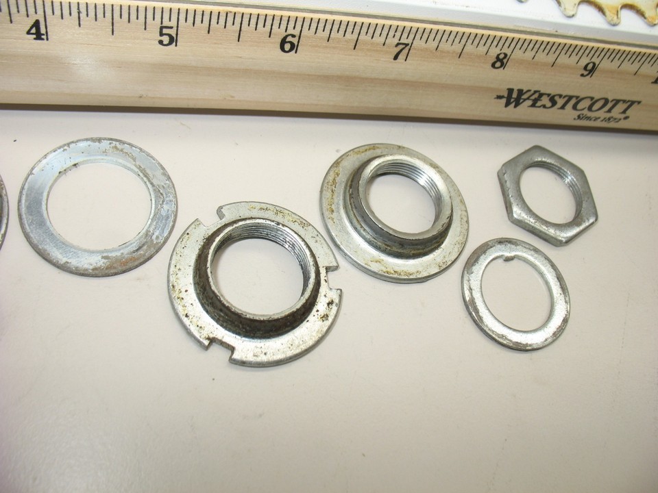 16" Huffy White Steel Crank 140mm (4-1/2") 36 Tooth Chainring with B/B ...