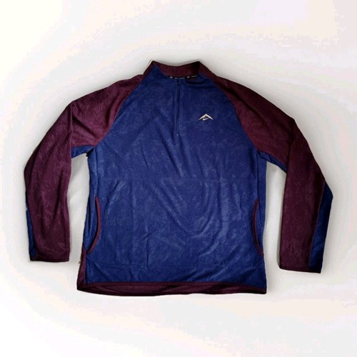 Nike Trail Men's XL Dri-FIT 1/4 Zip Running Top Maroon Purple Midlayer ...