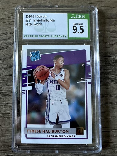 2020-21 Donruss #231 Tyrese Haliburton CSG 9.5 Rookie Sacramento Kings ...