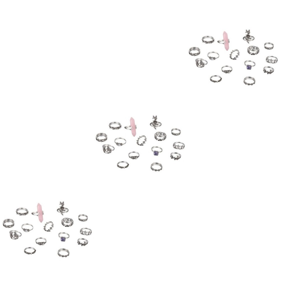 15Pcs Vintage Women Ring Stackable Flower Joint Knuckle Ring Fashion ...