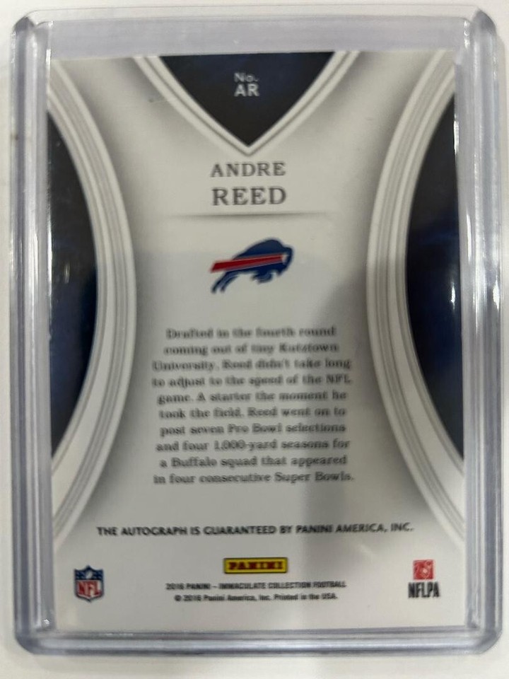 2016 Panini Immaculate Collection Andre Reed Autograph /15 *PRISTINE ...