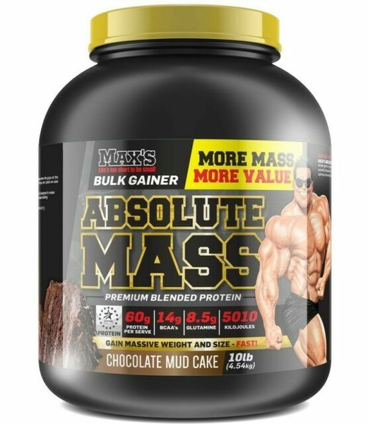 Max's Absolute Mass Bulk Gainer Protein Powder, Chocolate Mud Cake ...