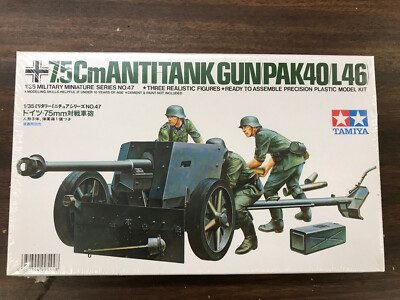 1/35 Tamiya 7.5cm Anti Tank Gun Pak 40 L46 WW2 German Plastic Model Kit ...