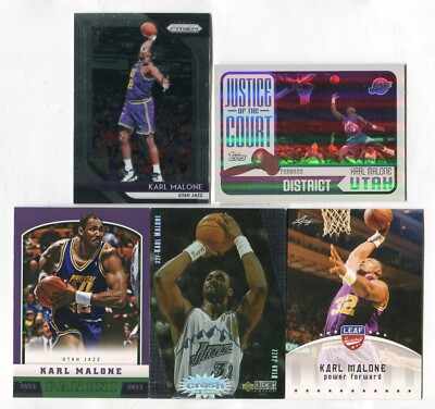 Karl Malone 5 Card Basketball Card Lot HOF UTAH JAZZ LA LAKERS (LOT 16 ...