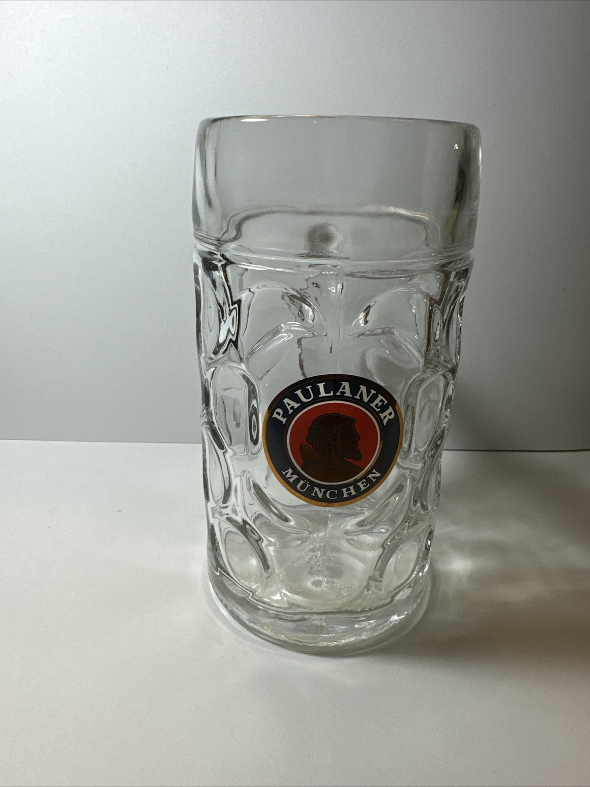 Vintage Large Glass Stein 1 Litre Beer Jug / Tankard Circle Dimple M14 ...