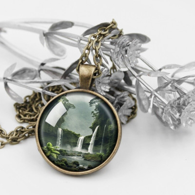 Waterfall Necklace, Waterfall Pendant, Waterfall Jewrlry, Wilderness ...