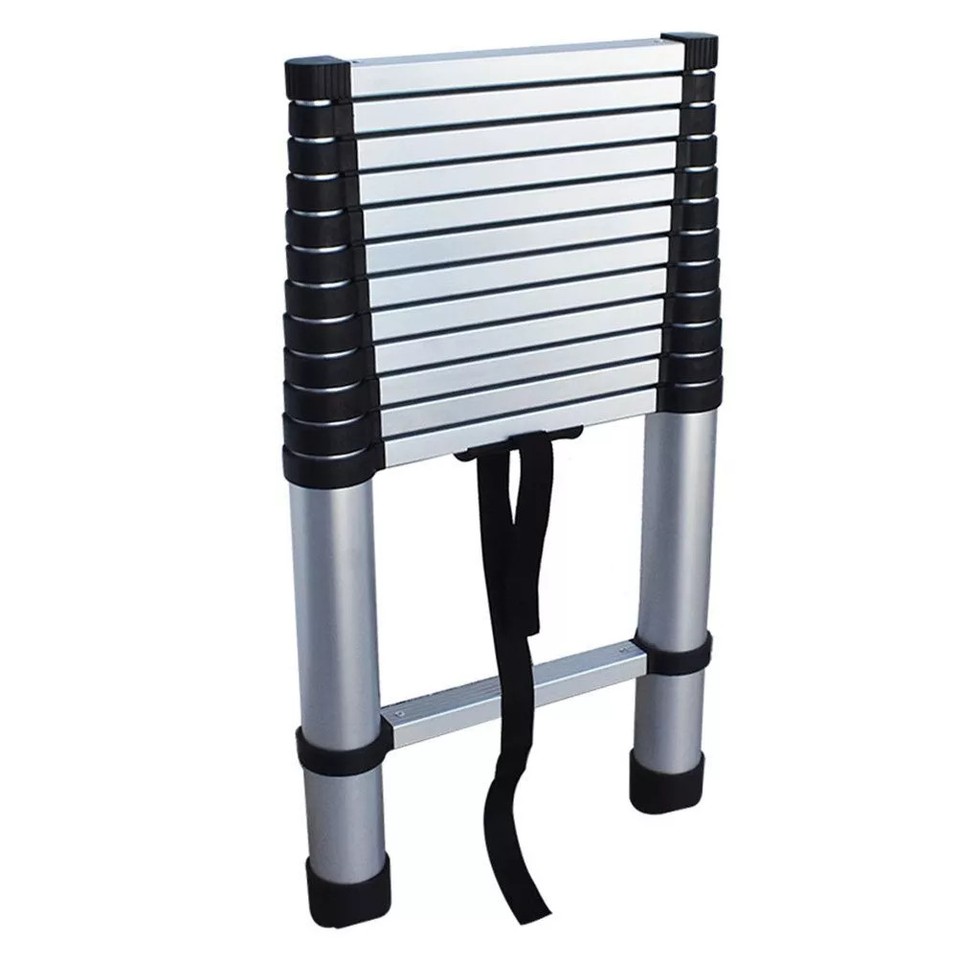 Telescoping Ladder Extension Ladders Folding Non-Slip Aluminum 10.5/12. ...