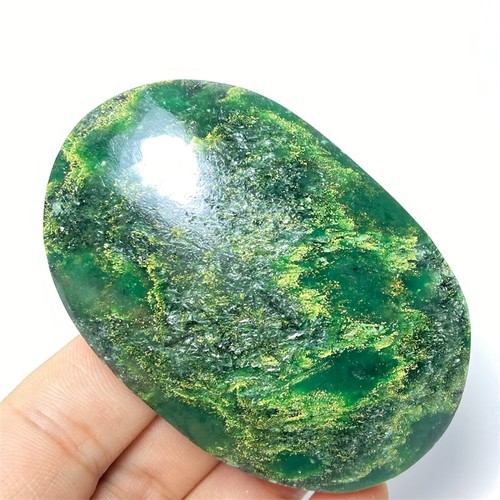 125g Natural Green Emerald Gemstone Carving Verdite Palm Healing ...