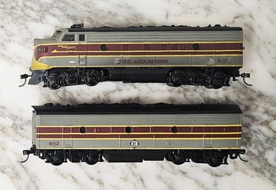 Athearn HO Erie Lackawanna Powered F7A & Dummy F7B Diesel Locomotive ...