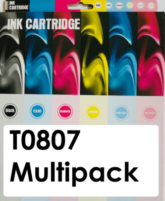 Non-OEM T0807 Multipack 6 Ink Cartridge Set For Epson PX710W PX820FWD ...