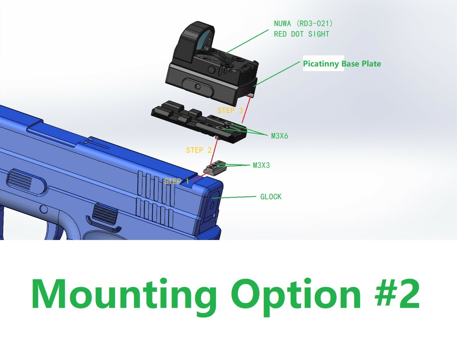 Red Dot Sight Mount Plate Picatinny Rail Mount for Taurus GX4,G3C,X ...