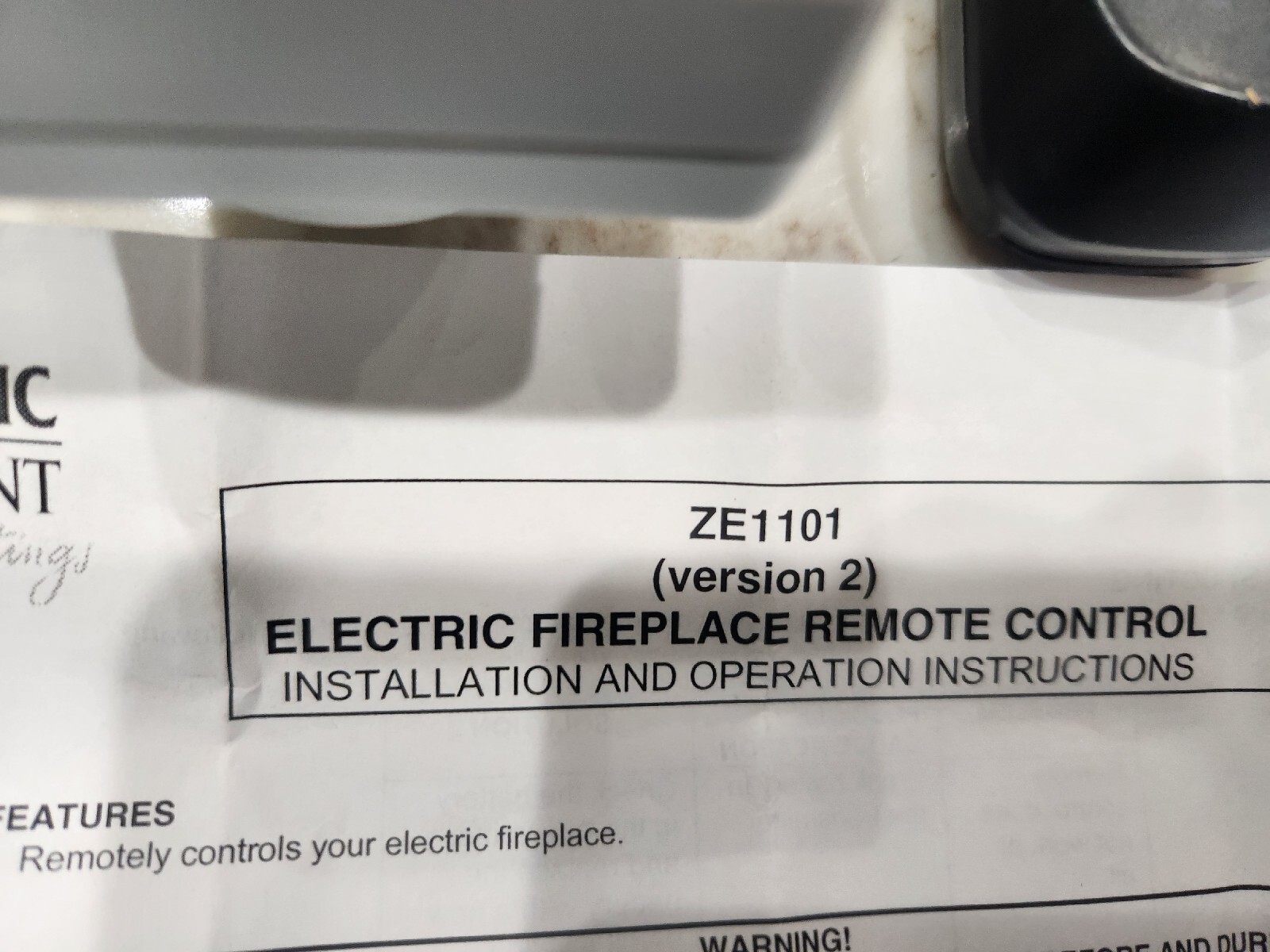 ZE1101 Majestic Fireplace Remote Control ERC1 Light Remote Control ...