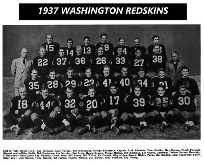 1937 WASHINGTON REDSKINS 8X10 TEAM PHOTO FOOTBALL NFL PICTURE WORLD ...