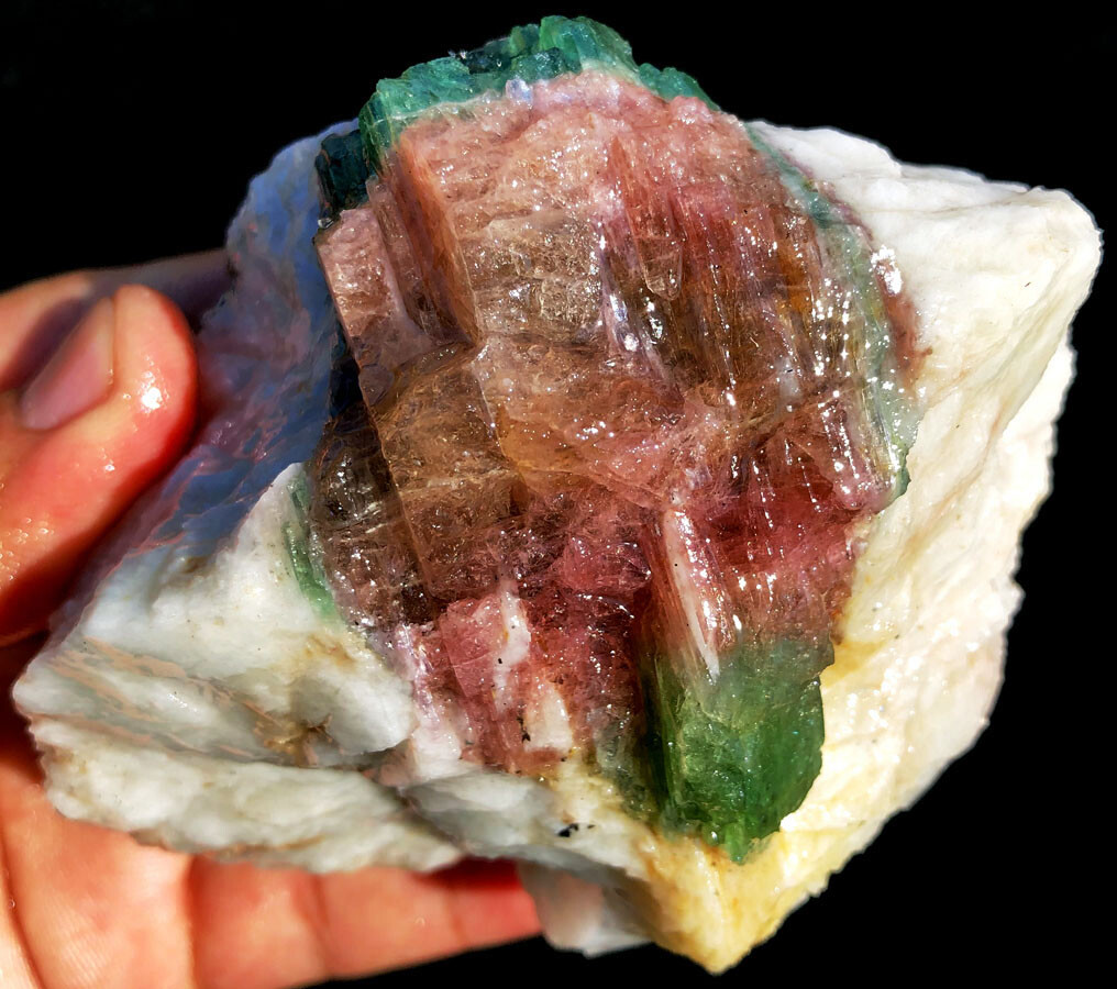 447g Natural Watermelon Color Tourmaline Crystal Rough Stone Specimen ...