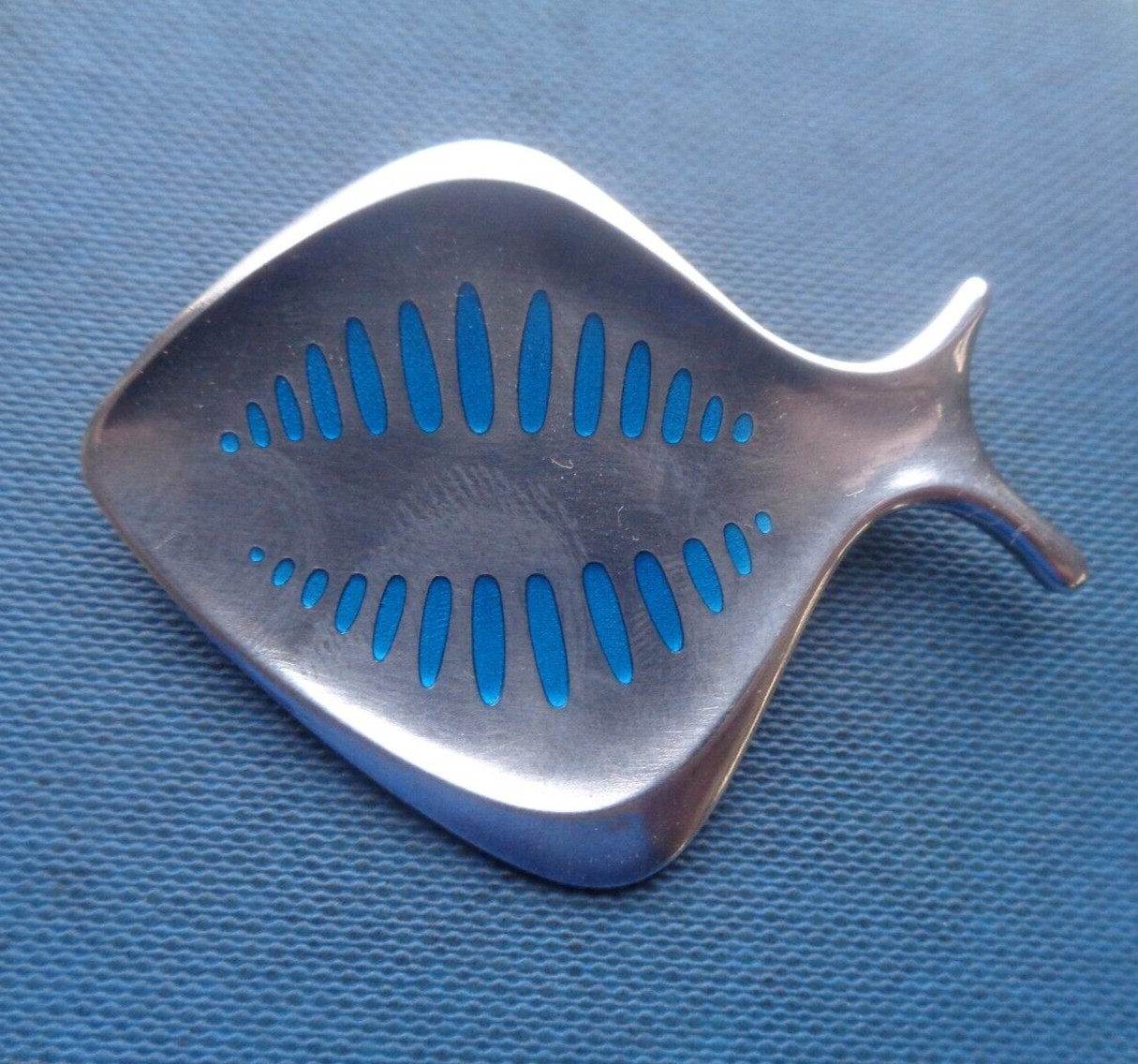 RARE UNUSUAL Georg Jensen Danish Silver Enamel FISH B… - Gem