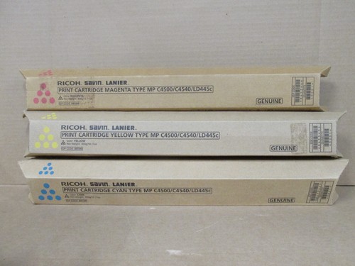 3 Ricoh Toner Cartridges - MP C4500 C4540 - 841343, 841344, 841345 CYM ...