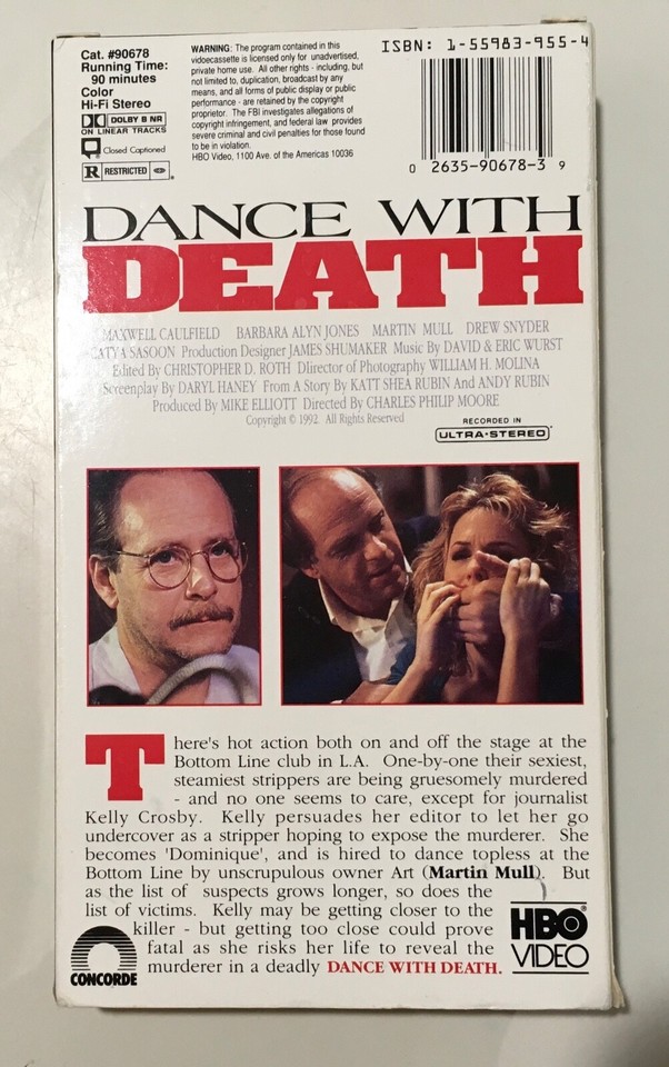 Dance With Death VHS 1992 HBO Video Martin Mull Barbara Alan Jones Max ...