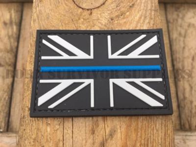 THIN BLUE LINE UNION JACK PVC RUBBER PATCH - Black Police Morale ...