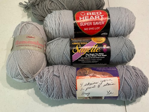 RED HEART YARN GRAY 4 SKEINS Y2 | eBay