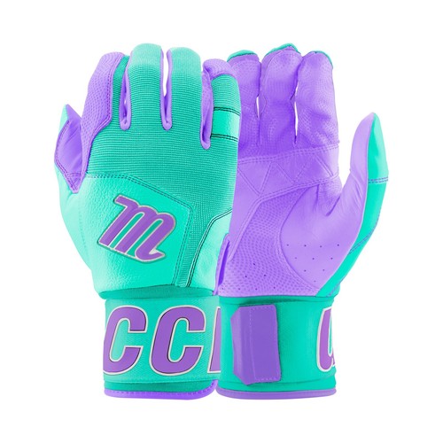 Marucci Blacksmith Full-Wrap V2 Baseball Batting Gloves - Mint/Purple ...