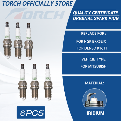 6PK Genuine Spark Plug Torch K5RTI for Denso FK16R-A8 Mitsubishi ...