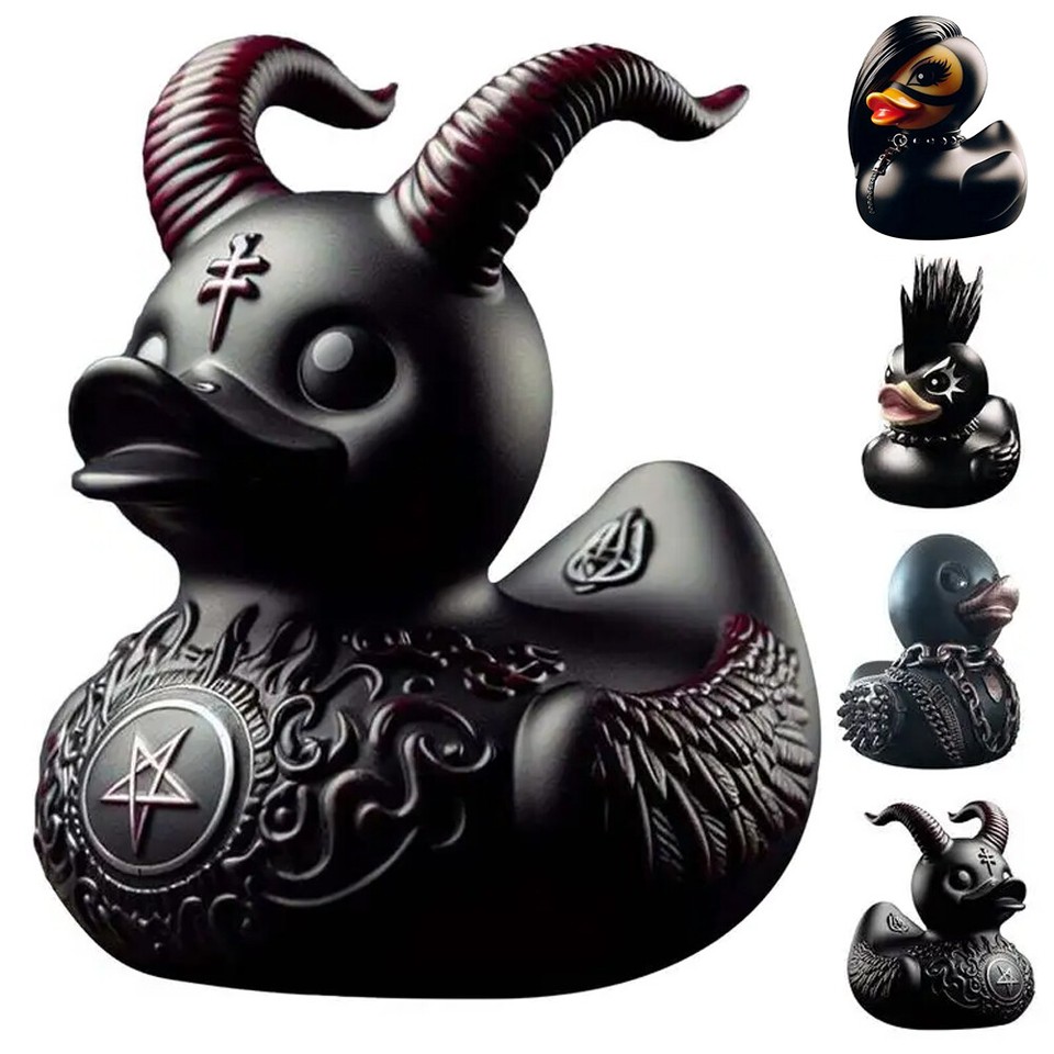 Dark Rubber Duck Rock Duck Satan Ducks,Novelty Halloween Ducks Home ...
