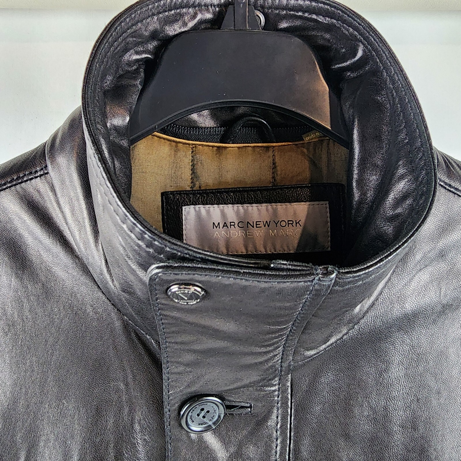 ANDREW MARC New York Black Leather Jacket Coat Soft B… - Gem