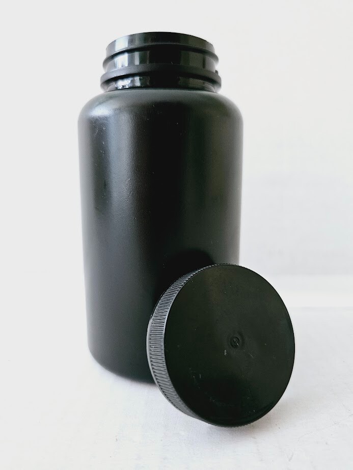 9 x 250 cc/ml Empty Black Pill Bottle Tablet Capsule Container Jar w ...