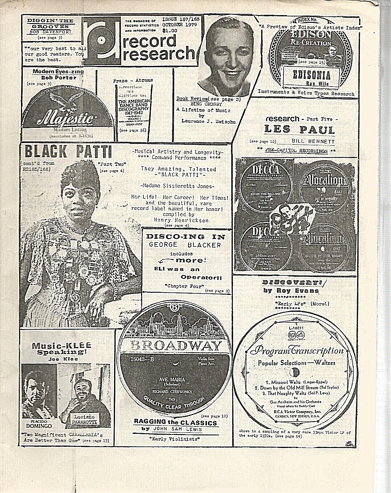 GREAT JAZZ~BLUES~FOLK~R&B~GOSPEL ARTISTS~RECORD RESEARCH MAGAZINE~ #167 ...