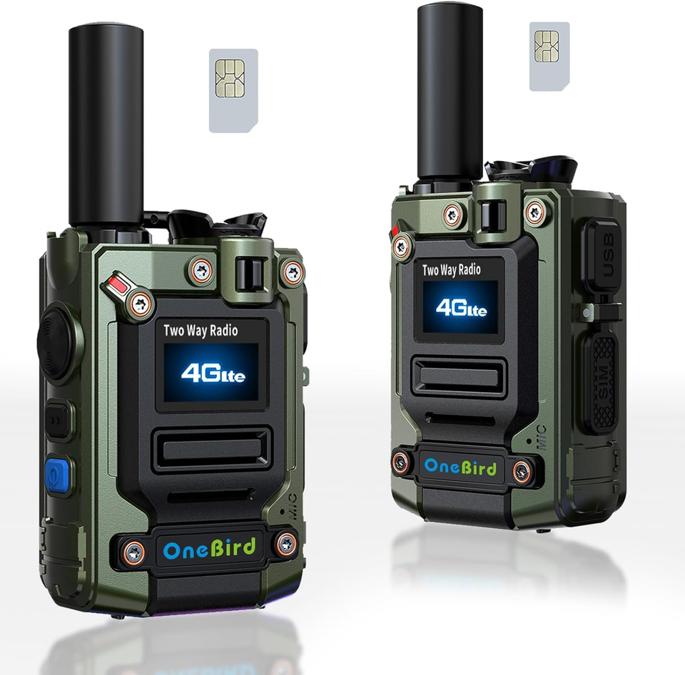 2-Pack Global Walkie Talkie with Sim Cards, Long Range 4G 1000 Mile ...