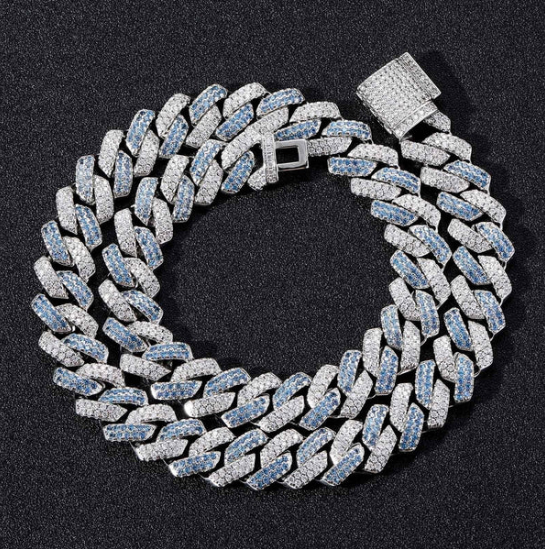 Stunning Gangster Miami Cuban Link Chain In Real 935 Silver With Pave ...