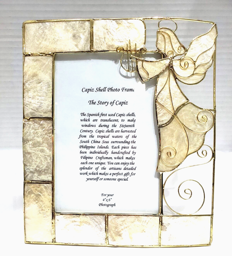 Capiz Shell Angel with Harp Tabletop Photo Frame for 4" x6" Photo | eBay
