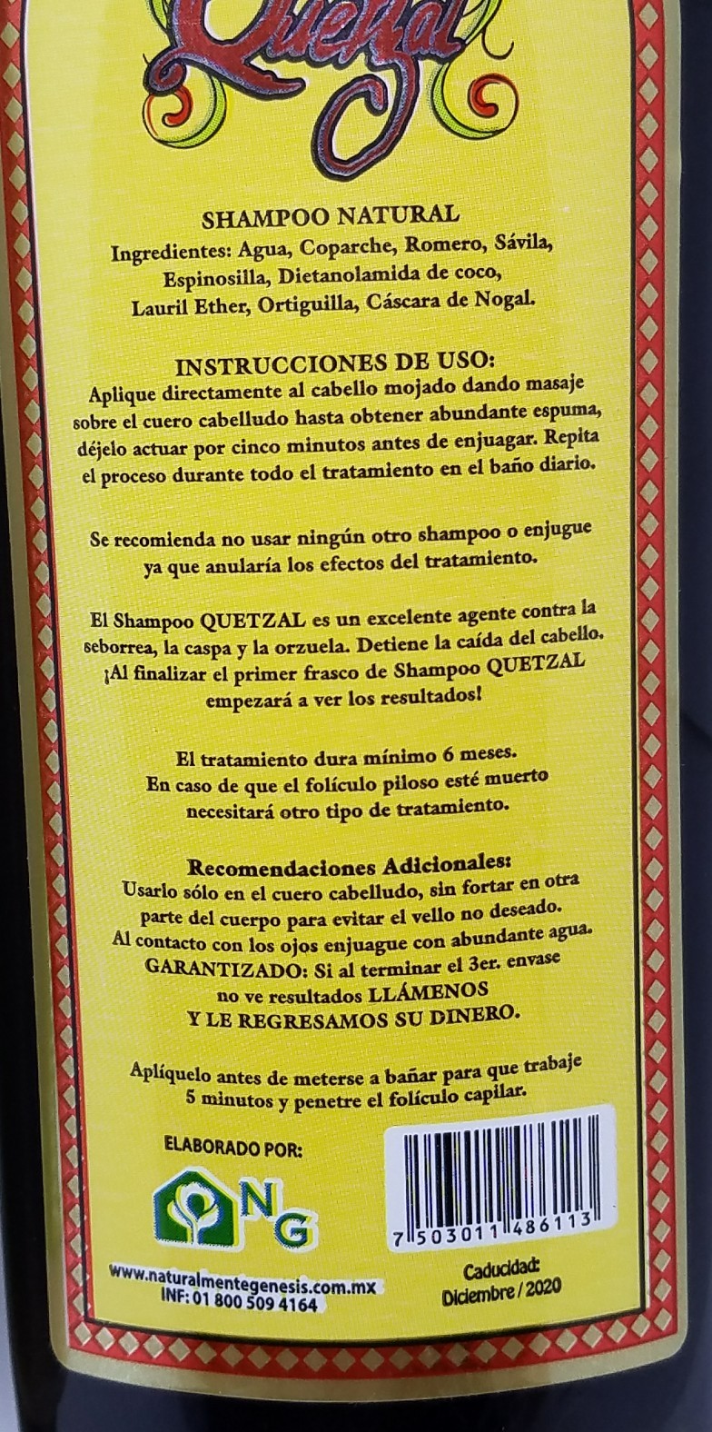 Shampoo Quetzal & Hair Conditioner Help in the Regrowth of hair { 2 ...