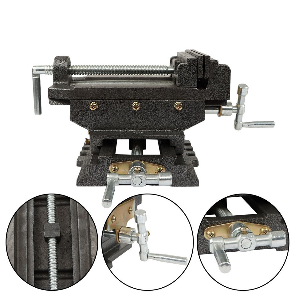 6" Cross Sliding Drill Press Vise Slide Vice Heavy Duty Machine Shop ...