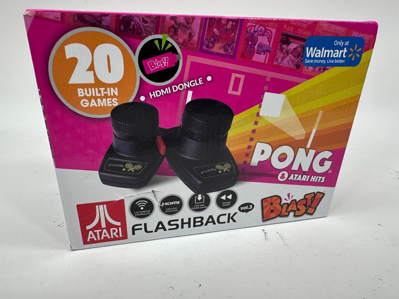 Atari Pong Flashback 20 Games Vol.3 Blast 2.4G Wireless Controller Plug ...
