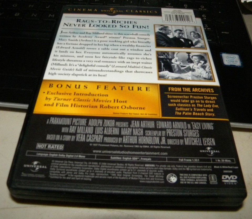 "EASY LIVING" UNIVERSAL CINEMA CLASSICS DVD (2006) 25193299123| eBay
