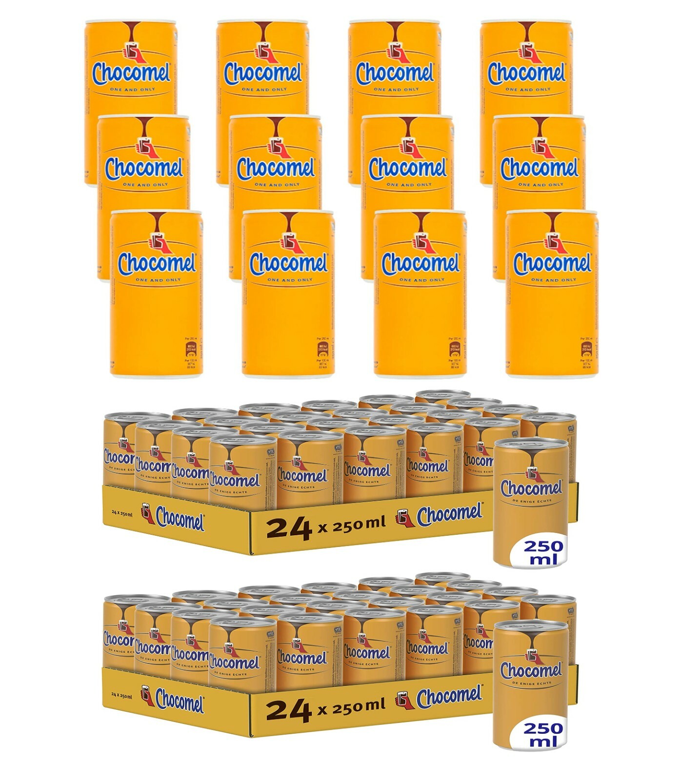 Chocomel Dutch Chocolate Milk Drink Can 12x250ml, 24x250ml Bulk Pack ...