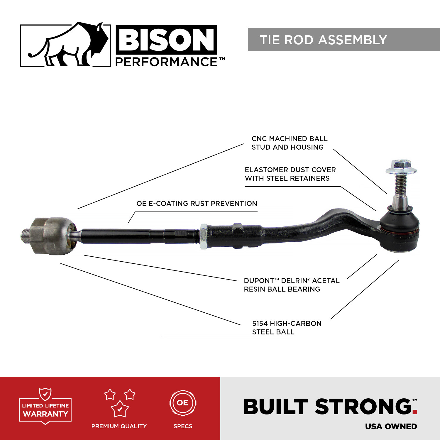 Bison Performance 6pc Front Sway Bar Link Tie Rod Ends Kit For F-150 ...