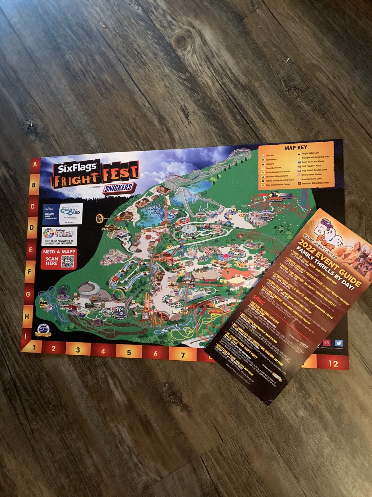 SIX FLAGS OVER GEORGIA 2022 PARK MAP FRIGHT FEST NEW UNUSED CONDITION 2 ...