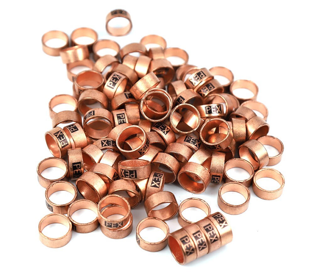 200 Pack High Quality 1/2" PEX Copper Crimp Rings Lead Free for 1/2 ...