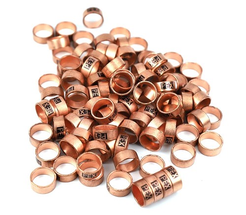 100pcs High Quality 1/2" PEX Copper Crimp Rings Lead Free for 1/2" PEX Tubing | eBay