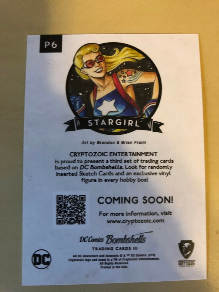 DC Comics Bombshells NYCC 2019 exclusive STARGIRL promo card P6 ...