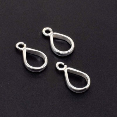 3 Pcs 925 Sterling Silver Pendant Bail Loop Open Jump Ring 15mm Long ...