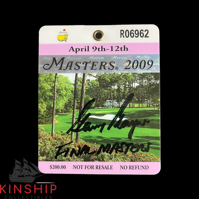 Gary Player signed 2009 Masters Badge JSA COA Inscribed "Final Masters ...